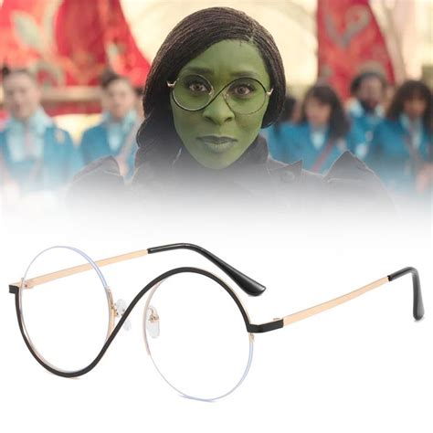 Movie Wicked Elphaba Cosplay Glasses Unisex Witch Circular Sunglasses