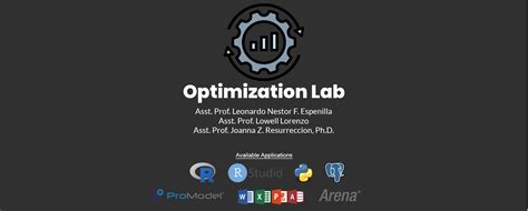 IE Optimization Laboratory Department Of Industrial Engineering Operations Research UP Diliman