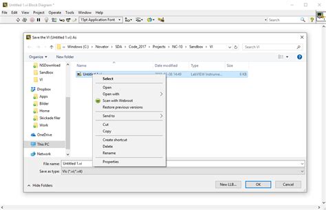 solved labview save window not showing svn drop down menus ni community
