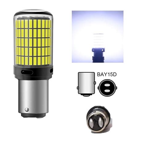 ŻARÓWKI LED P21/5W BAY15D 1157 CANBUS BIAŁE DWUWŁÓKNOWE MOCNE 150SMD MAGALL