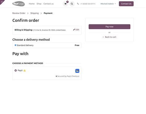 Odoo Website PayU Payment Acquirer User Guide Odoo Website PayU Payment Acquirer User Guide