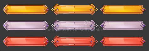 Medieval Game Button Ui Metal Fantasy Board Stock Illustration Illustration Of Graphic Rank