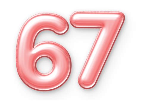 67 Number Balloon Pink 24652415 Png