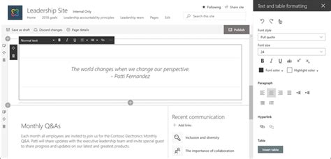 단계별 연습 조직용 리더쉽 사이트 만들기 sharepoint in microsoft 365 microsoft learn
