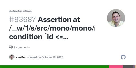 Assertion At W S Src Mono Mono Metadata Loader C Condition Id