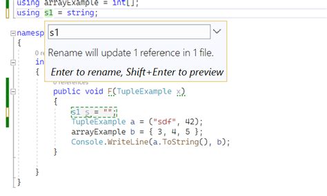 Rename Does Not Work With Alias To Any Type For Tuples And Arrays