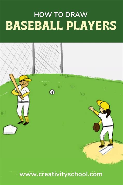 How To Draw A Baseball Player Pitching And Hitting