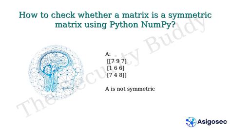 How To Check Whether A Matrix Is A Symmetric Matrix Using Python Numpy