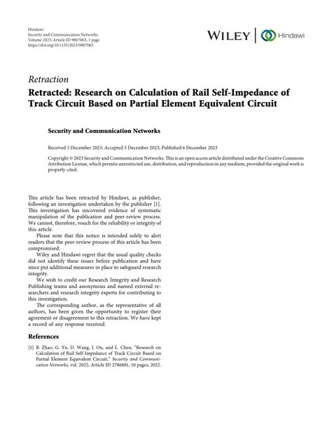 Pdf Retracted Research On Calculation Of Rail Self Impedance Of