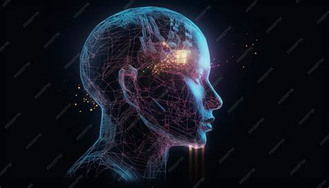 Premium Ai Image Artificial Intelligence A Humanoid Cyber Human With A Neural Network Thinks