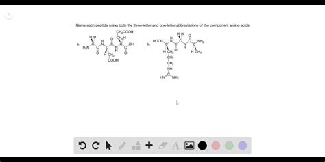 solved name each peptide using both the three letter and one letter