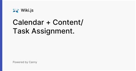 Calendar Contenttask Assignment Voters Wikijs