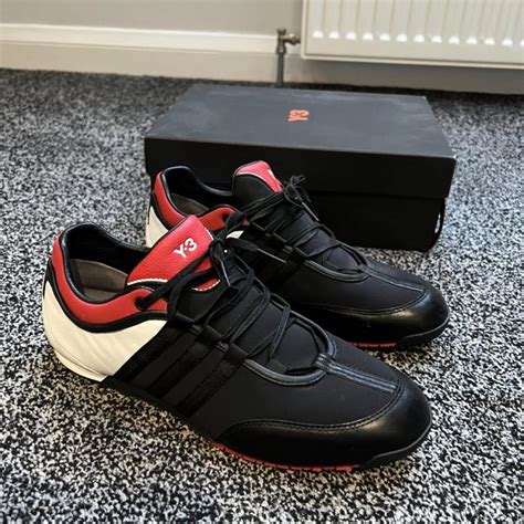 Y 3 Mens Black And Red Trainers Depop