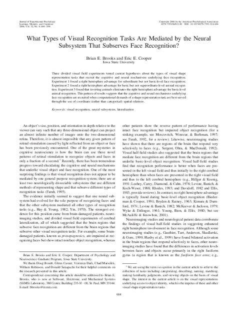 Pdf What Types Of Visual Recognition Tasks Are Mediated By The Neural