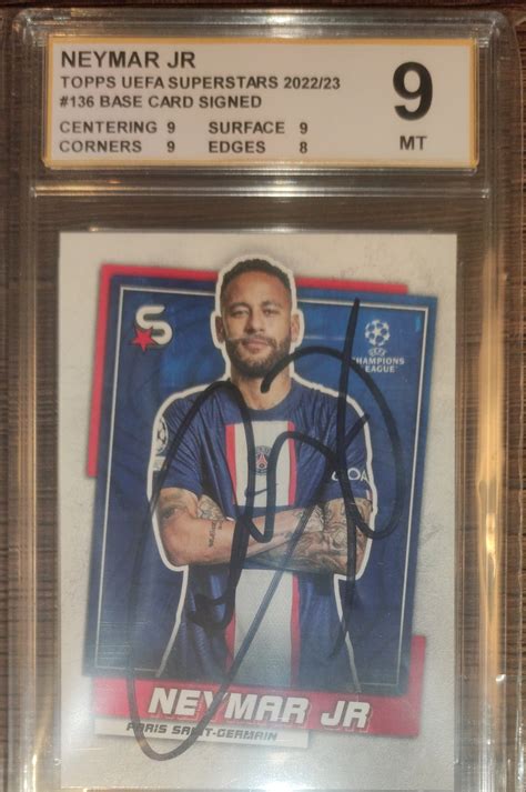 Neymar Jr Autograph Hand Signed Card Rpc Mint Etsy
