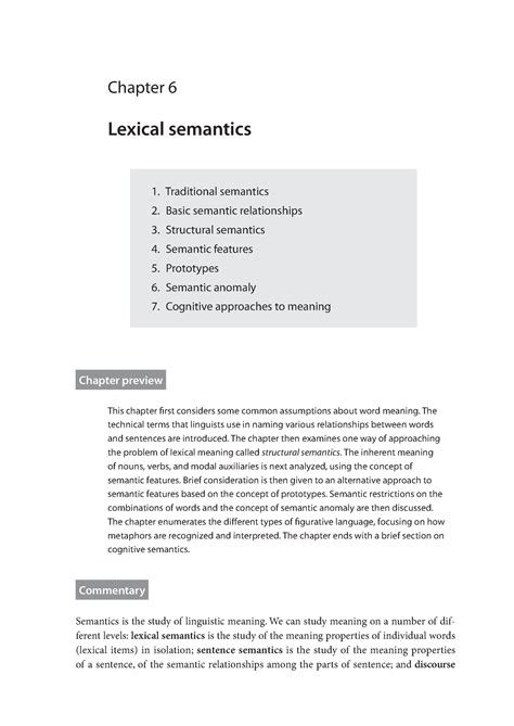 Lexical Semantics Chapter Lexical Semantics Traditional Semantics Basic Semantic Studocu