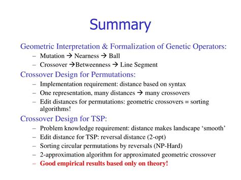 Ppt Geometric Crossover For The Permutation Representation Powerpoint