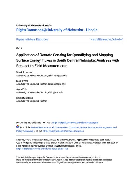 Pdf Application Of Remote Sensing For Quantifying And Mapping Surface