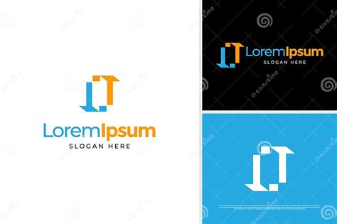 Geometric Letter T Logo Design Concept Arrow Logo Initial T Icon Vector Stock Illustration