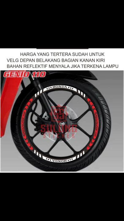 Stiker Lis Velg Motor Honda Genio 110 Cutting Sticker Velg Variasi Aksesoris Terbaru Lazada