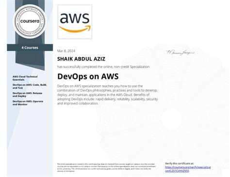 Shaik Abdul Aziz On Linkedin Aws Devops Coursera Cloudcomputing