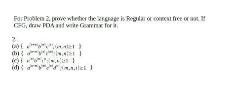 Solved For Problem 2 Prove Whether The Language Is Regular Chegg Com