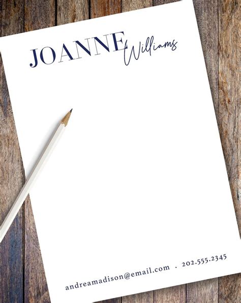 Block Script Personalized Notepad Personalized Stationery Note Pad 28