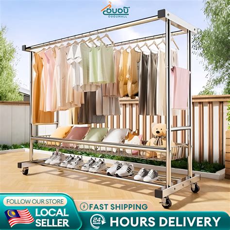 🔥ampaian Baju Galvanized Drying Rack Floor Standing Household Indoor
