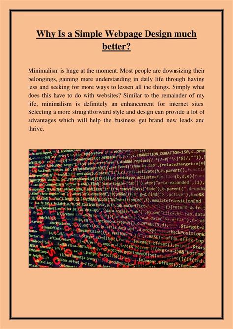 PPT Why Is A Simple Webpage Design Much Better PowerPoint Presentation ID