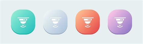 Sensor Solid Icon In Flat Design Style Motion Security Signs Vector