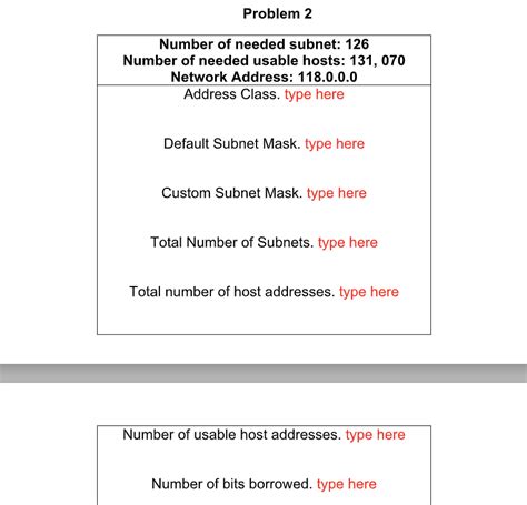 Solved Part M Ip Subnetting Problem 1 Custom Subnet Mask