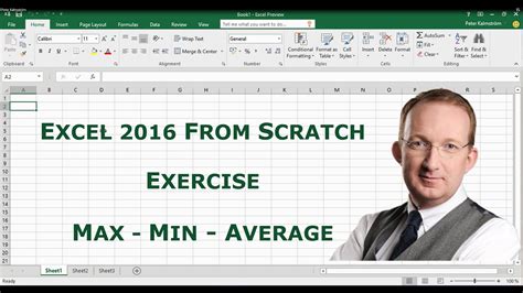 Excel 2016 From Scratch Exercise Calculate Max Min And Average Youtube