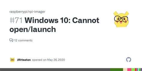 windows 10 cannot open launch · issue 71 · raspberrypi rpi imager