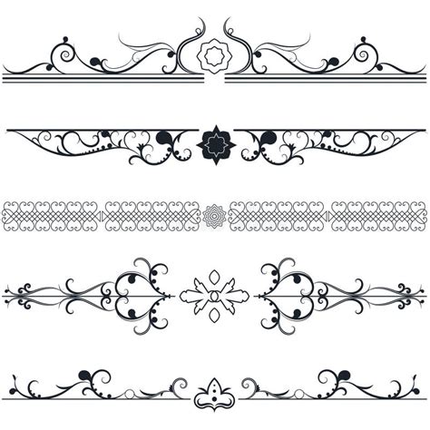 Set Border Design Element Stock Vector Illustration Of Ornamental