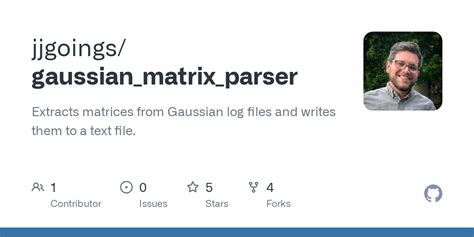 github jjgoings gaussian matrix parser extracts matrices from