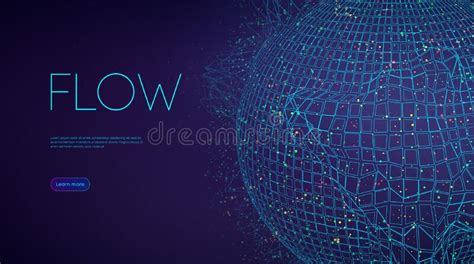 Abstract Data Science Concept Explosion Sound Wave Sphere Background