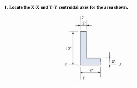 Solved Locate The X X And Y Y Centroidal Axes For The Area Chegg Com