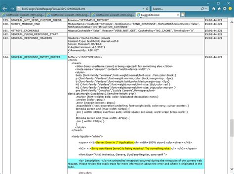 Reading A Freb Log A Failed Request Tracing Iis Request Processing Pipeline Execution