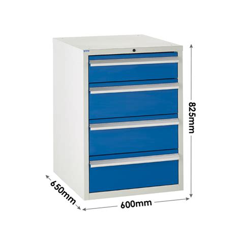 Euc1826065a Euroslide Cabinet With 4 Drawers 825 X 600 X 650mm Plastor