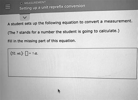 SOLVED MEASUREMENT Setting Up A Unit Prefix Conversion A Babe Sets Up The Following