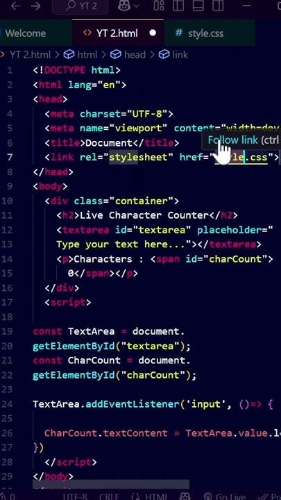 live character counter using html css javascript youtube