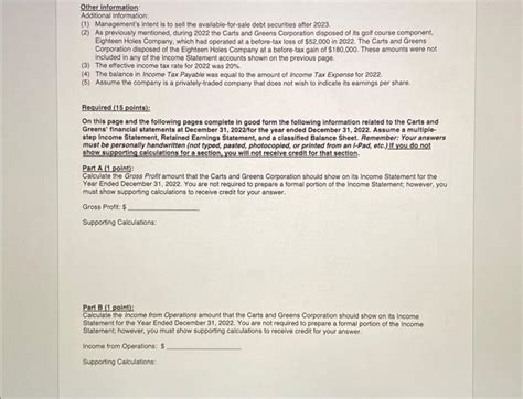 Solved Part C 1 Point Calculate The Income From