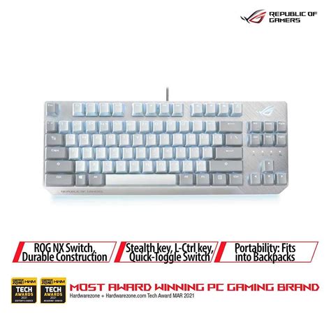 Jual Asus Rog Strix Scope Nx Tkl Moonlight White Wired Mechanical Rgb Gaming Keyboard Shopee