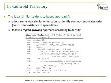 Ppt Clustering Trajectories Of Moving Objects In An Uncertain World
