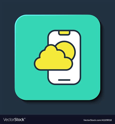 Filled Outline Weather Forecast App Icon Isolated Vector Image