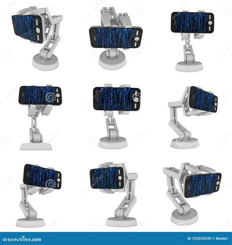 Robotic Arm With Binary Code 3d Stock Illustration Illustration Of