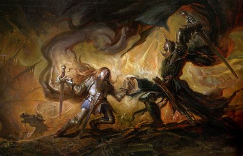Eowyn And The Lord Of The Nazgul By Jim Reid ~ Lotr Fantasy Art
