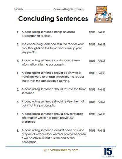 Concluding Sentences For Conclusion