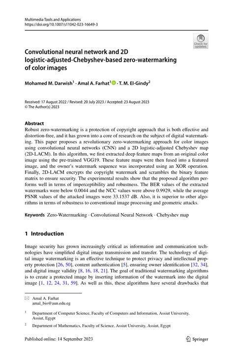 Pdf Convolutional Neural Network And 2d Logistic Adjusted Chebyshev