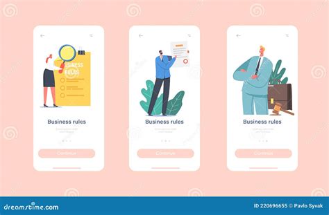 Business News Mobile App Page Onboard Screen Template Characters Read Corporate Compliance